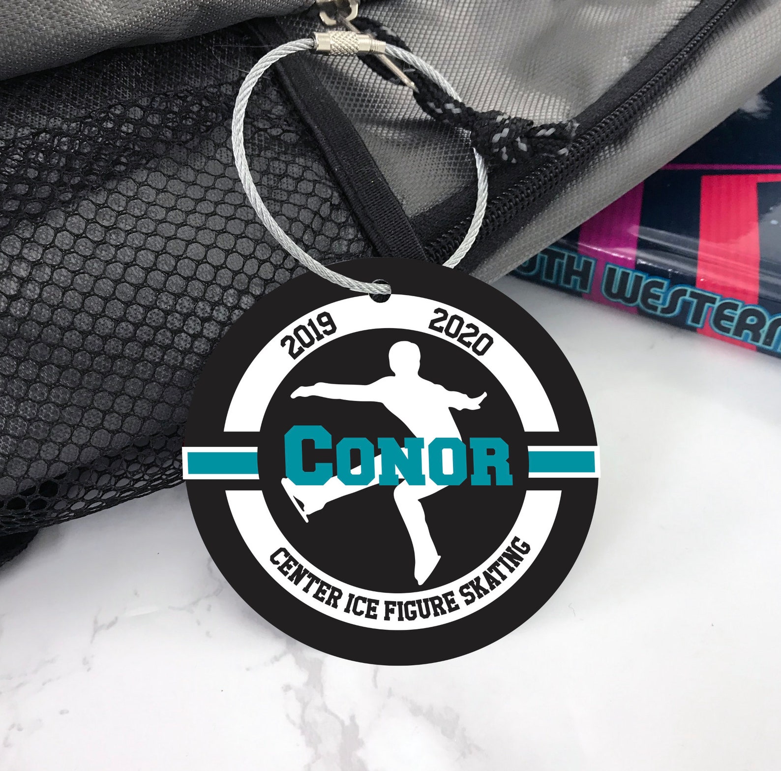 Figure Skating Bag Tag Aluminum Two Sided Bag Tag Mens - Etsy