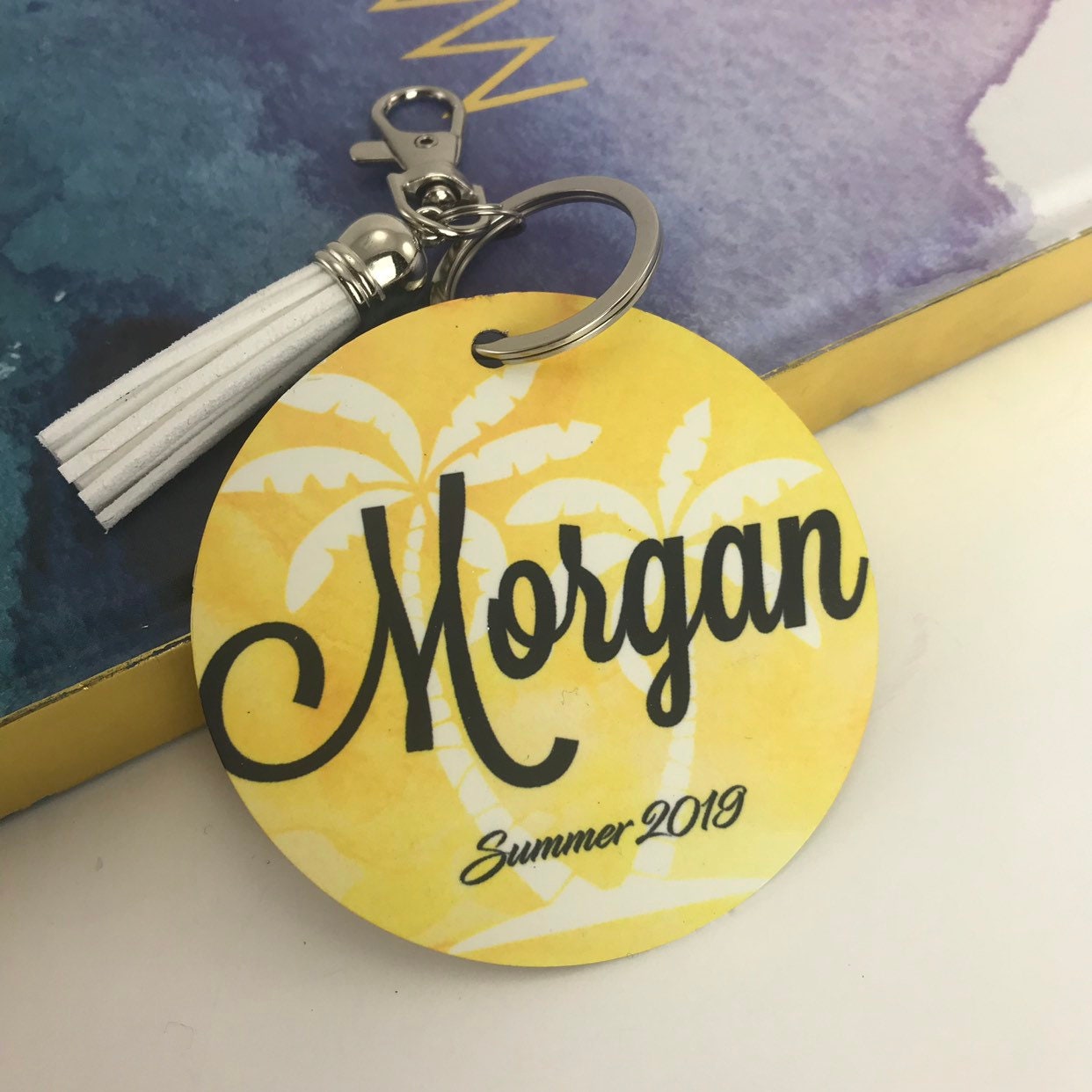 Palm Trees Bag Tag Aluminum Summer Accessory Family Trip | Etsy