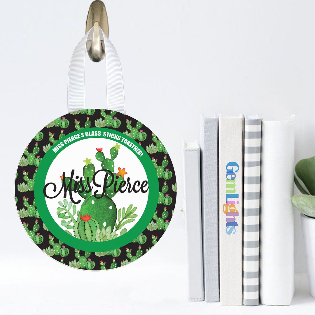 Personalized Teacher Cactus Sign: Classroom Door Decor - Etsy