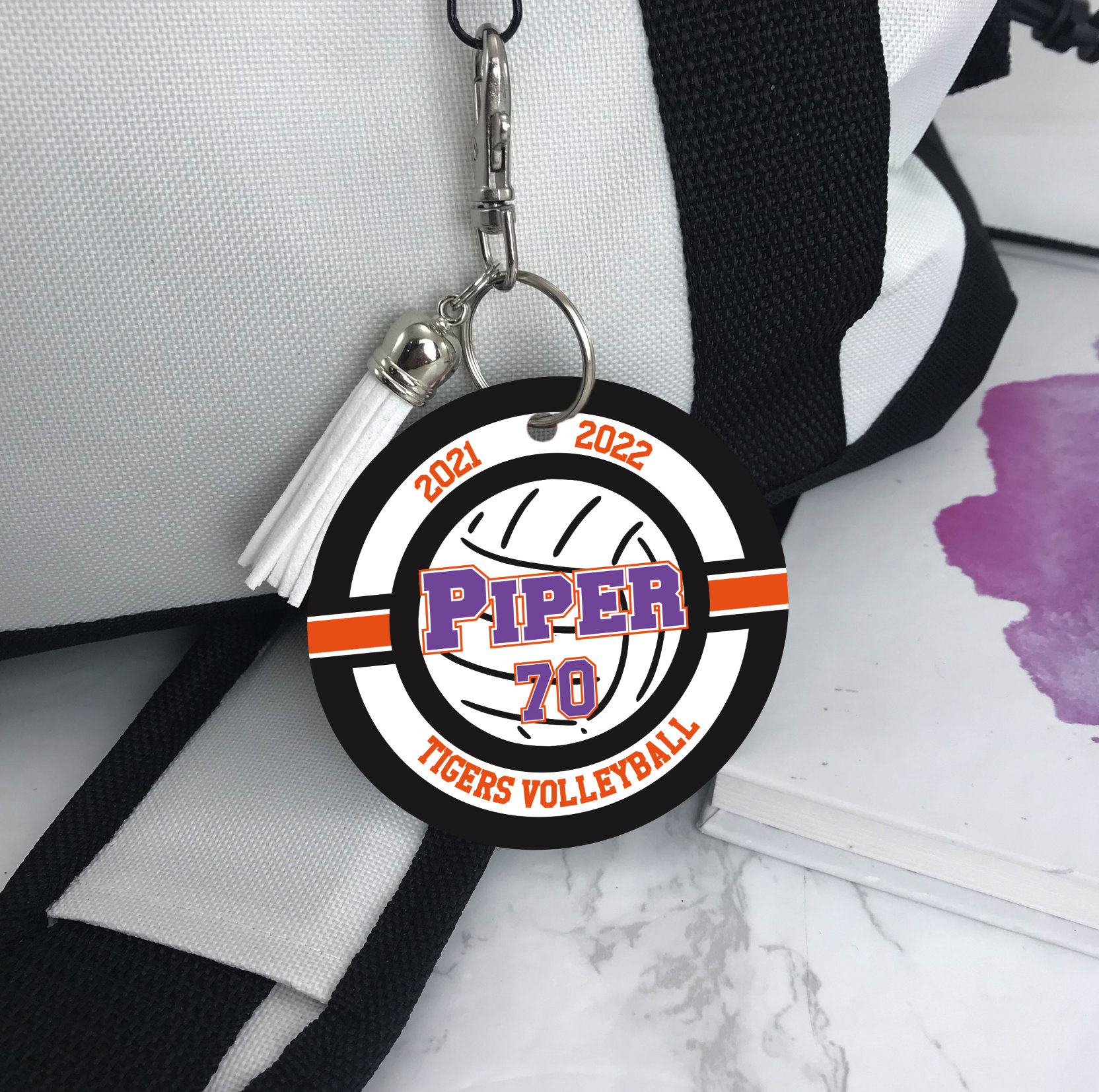 Volleyball Bag Tag Aluminum Decorated Both Sides Collegiate | Etsy