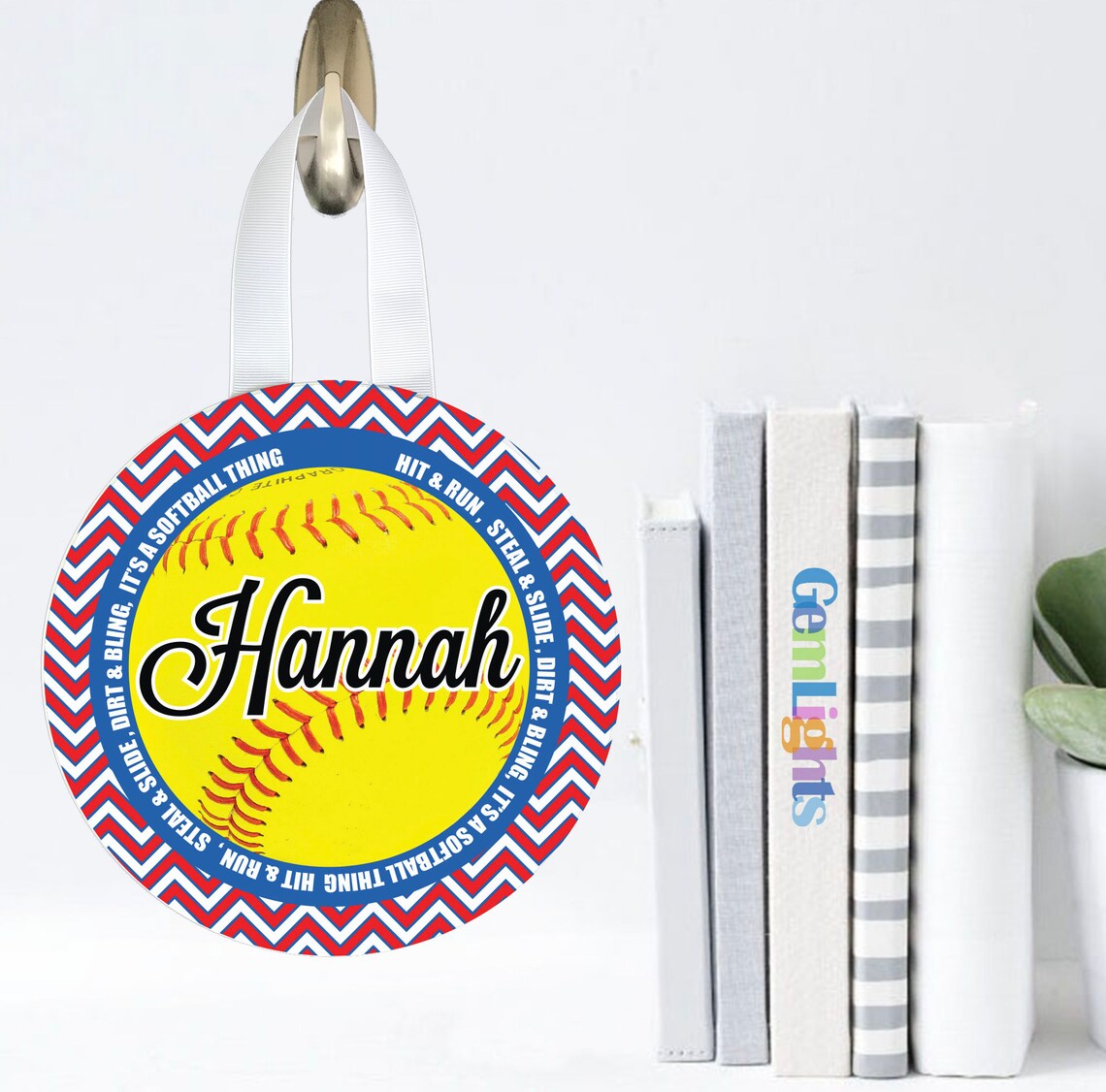 Softball Locker Door Wall Decoration Stitches on Ball - Etsy