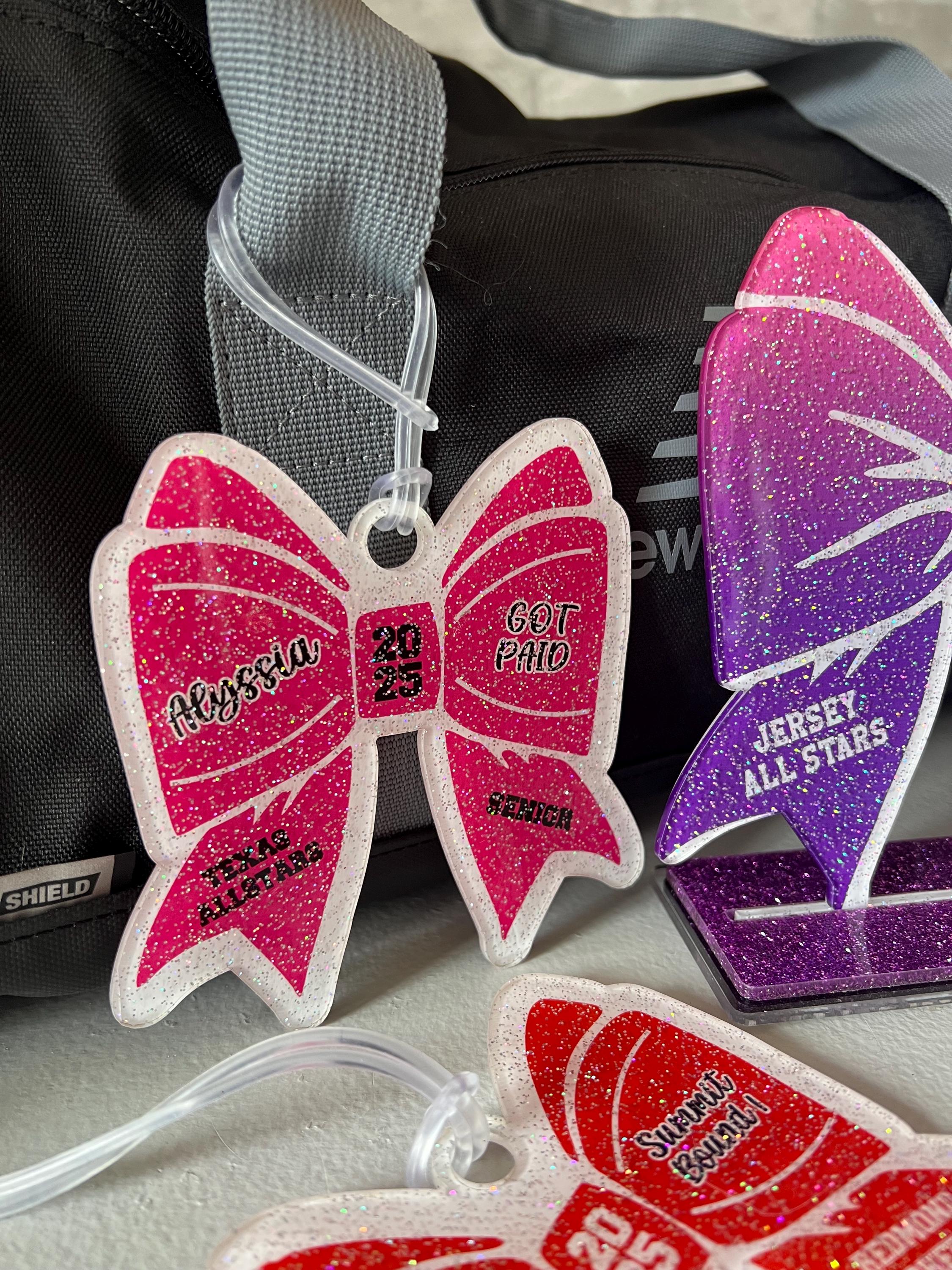 Cheer Bow Tag in Your Team Colors, Cheerleader Gift - Etsy
