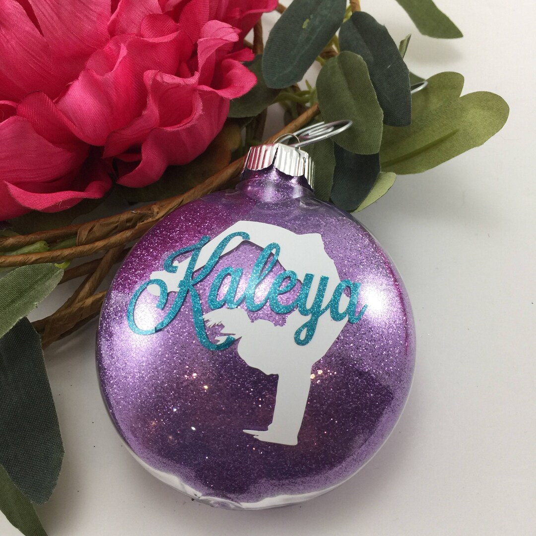 Personalized Cheerleader Handstand Glitter Ornament, Cheer Team Gift - Etsy