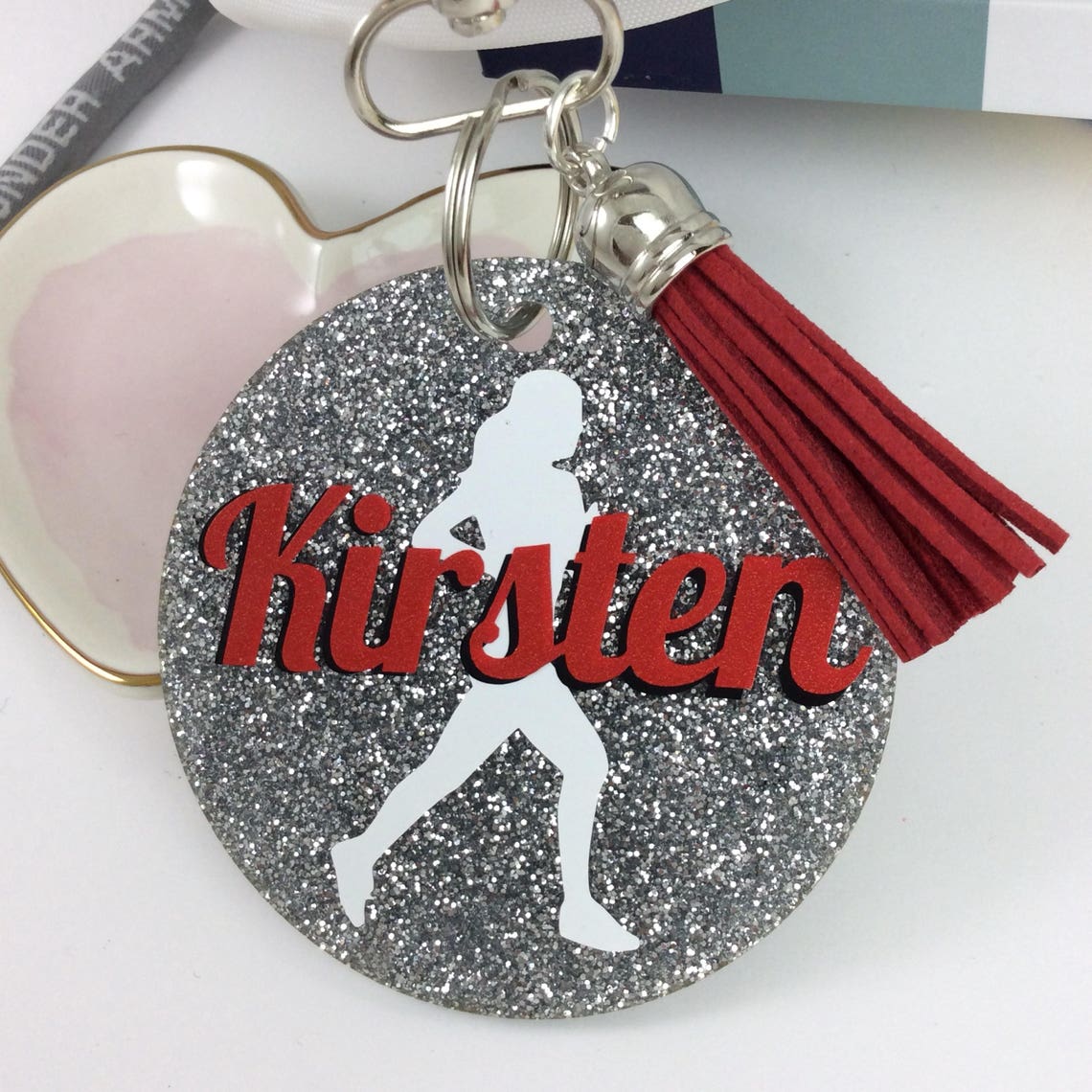Runner Girl Glitter Bag Tag Personalized Bag Tag Track Amd | Etsy