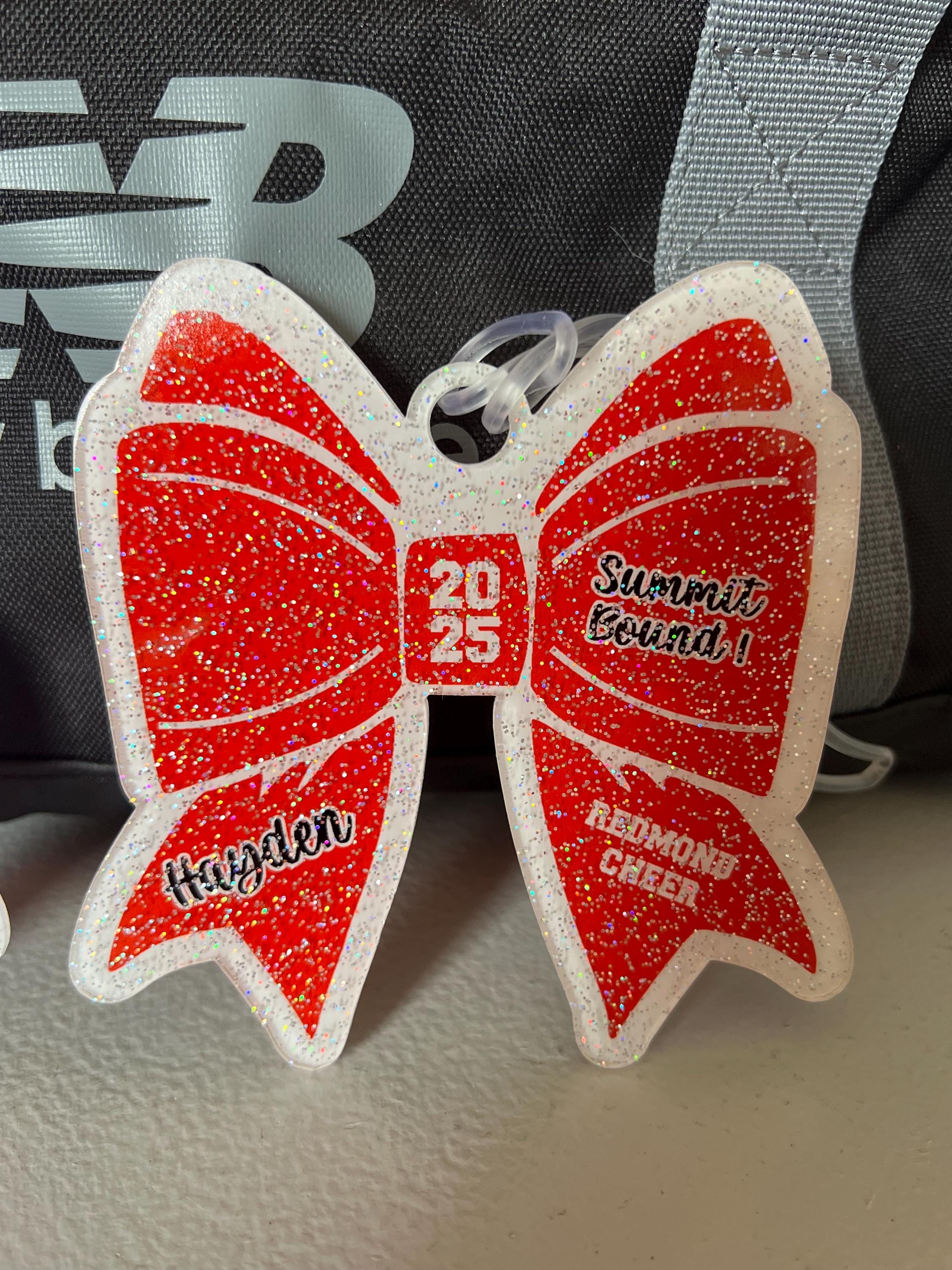 Cheer Bow Tag in Your Team Colors, Cheerleader Gift - Etsy