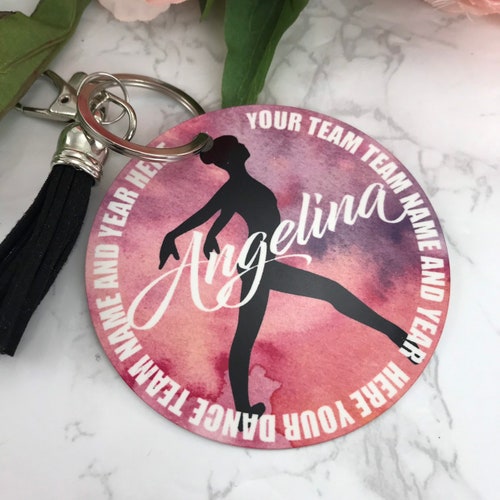 Dancer Bag Tag Aluminum Dance Gifts Watercolor Pose With | Etsy