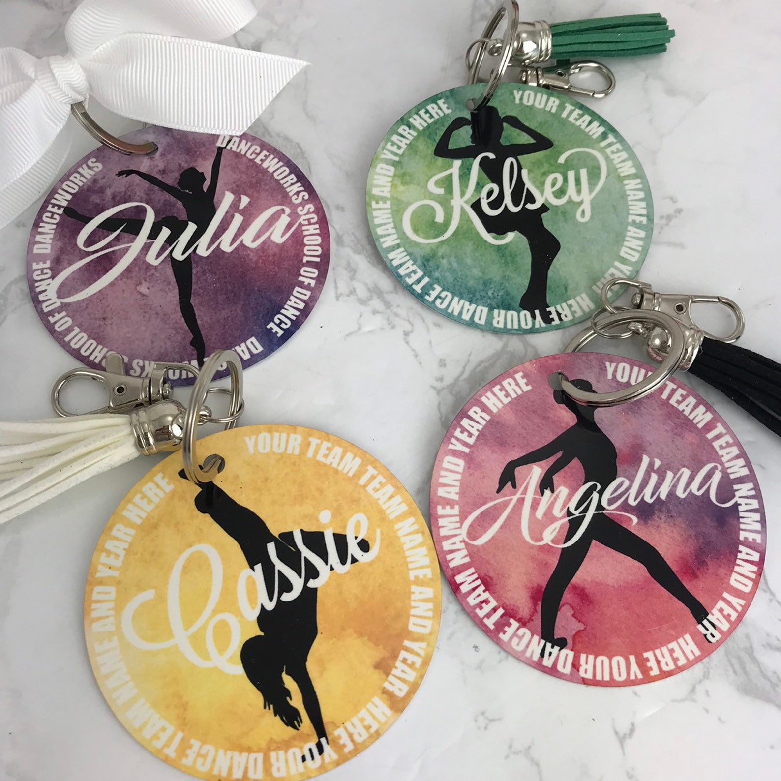 Dancer Bag Tag, Aluminum, Dance Gifts, Watercolor, Pose With Arms Back ...