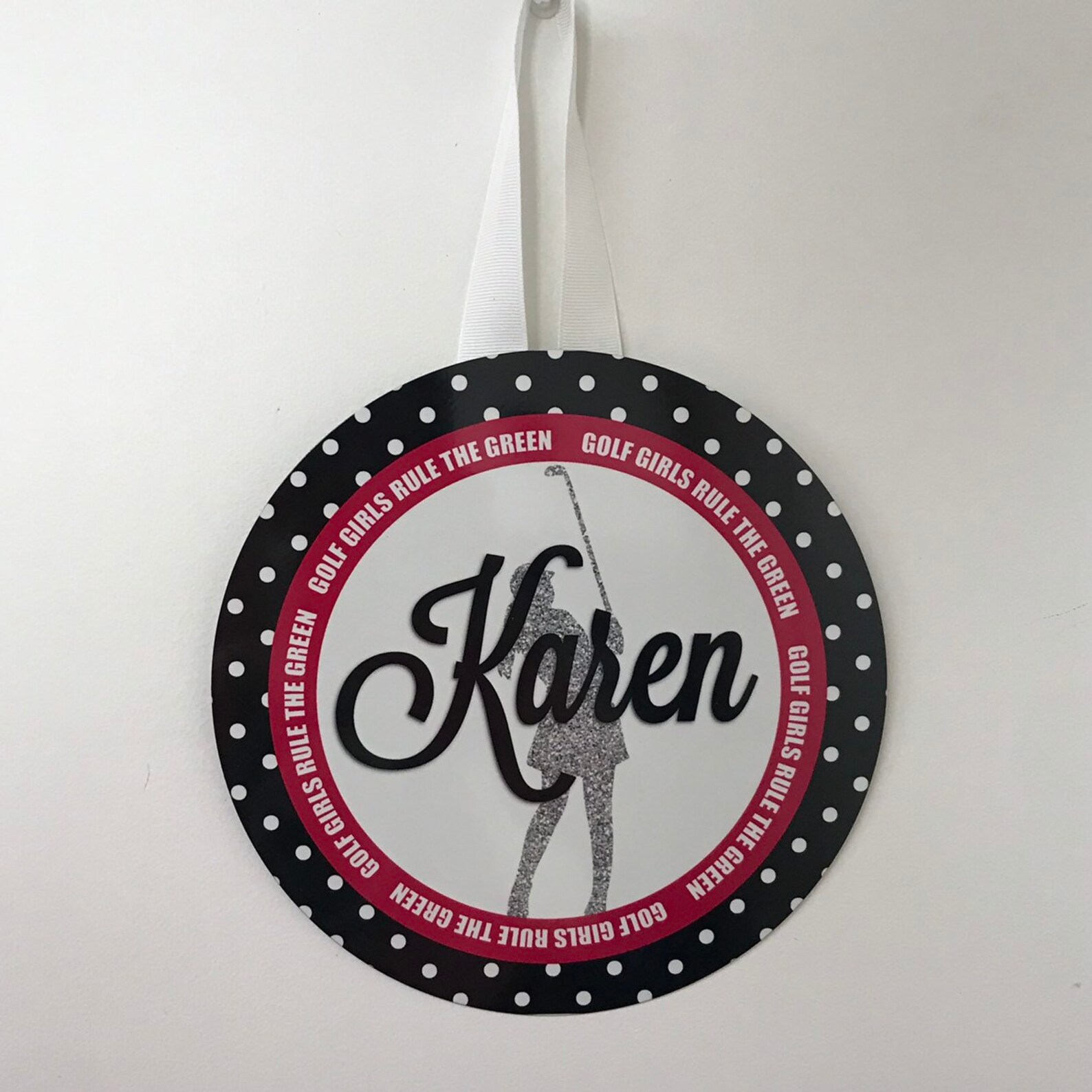 Golf Girl Circle Sign Door Wall Decoration Golfer Girls - Etsy