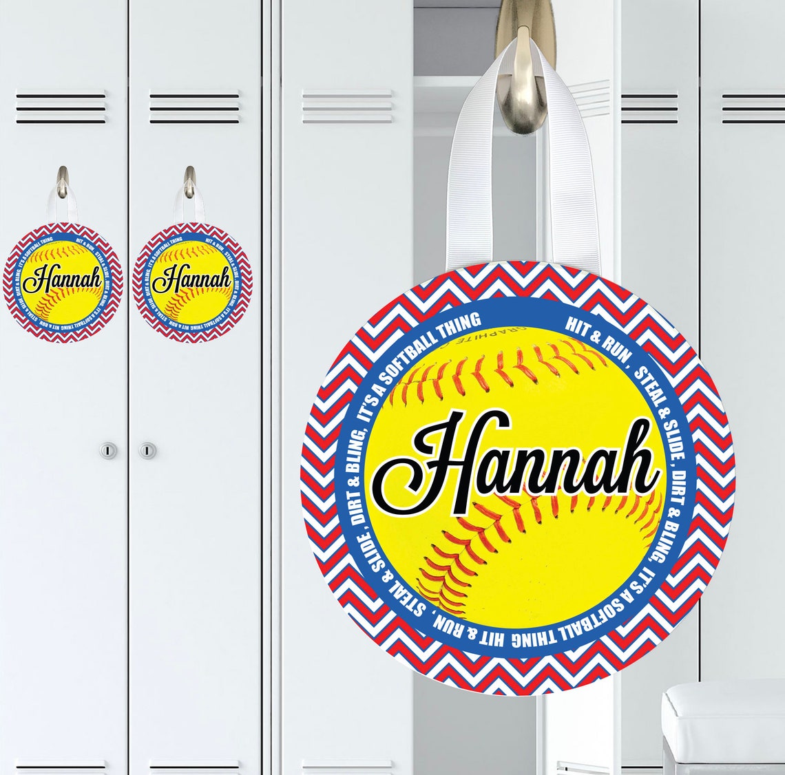 Softball Locker Door Wall Decoration Stitches on Ball - Etsy