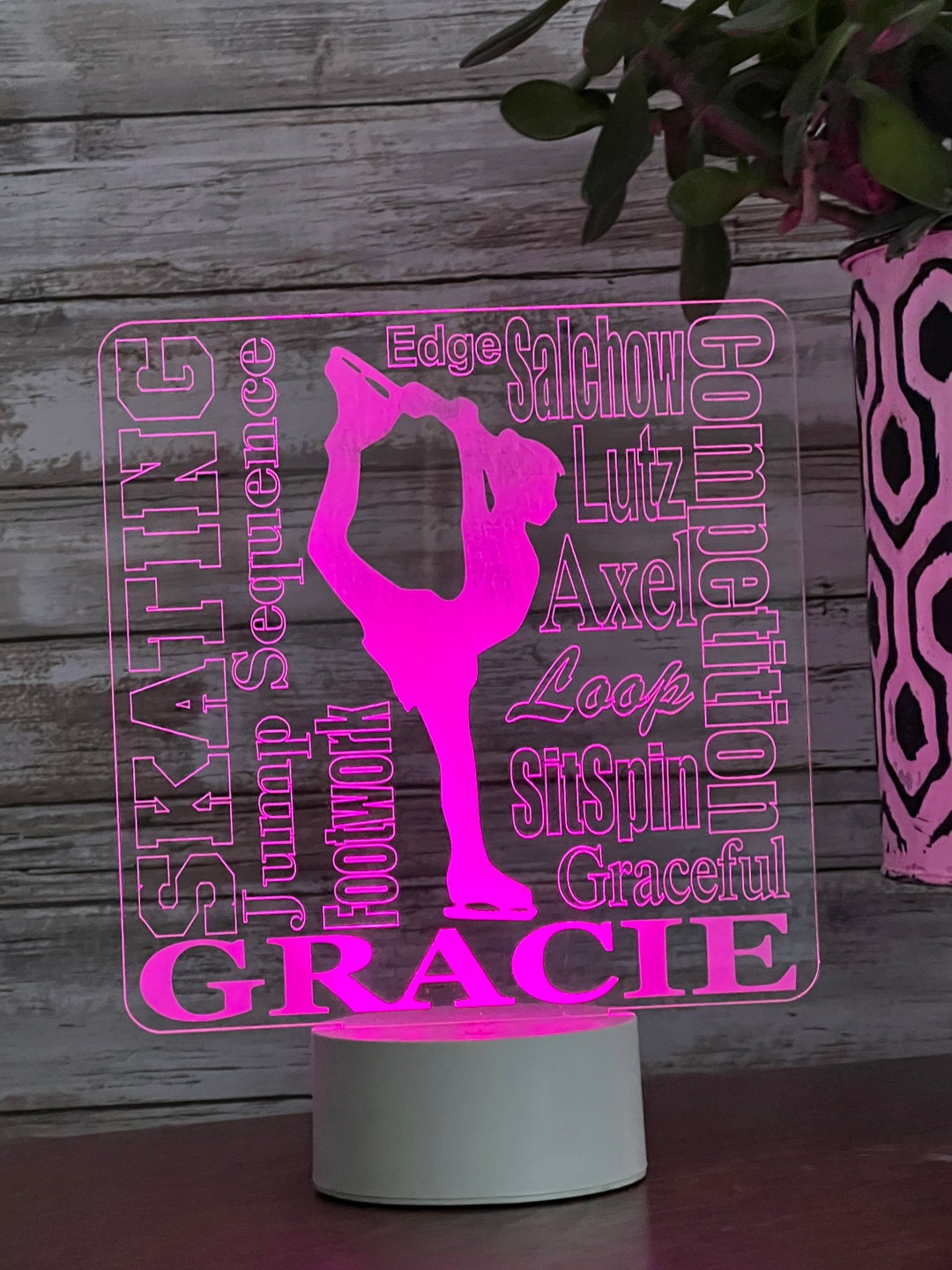 Personalized Figure Skater LED Light: Beilman Accent Lamp, Remote ...