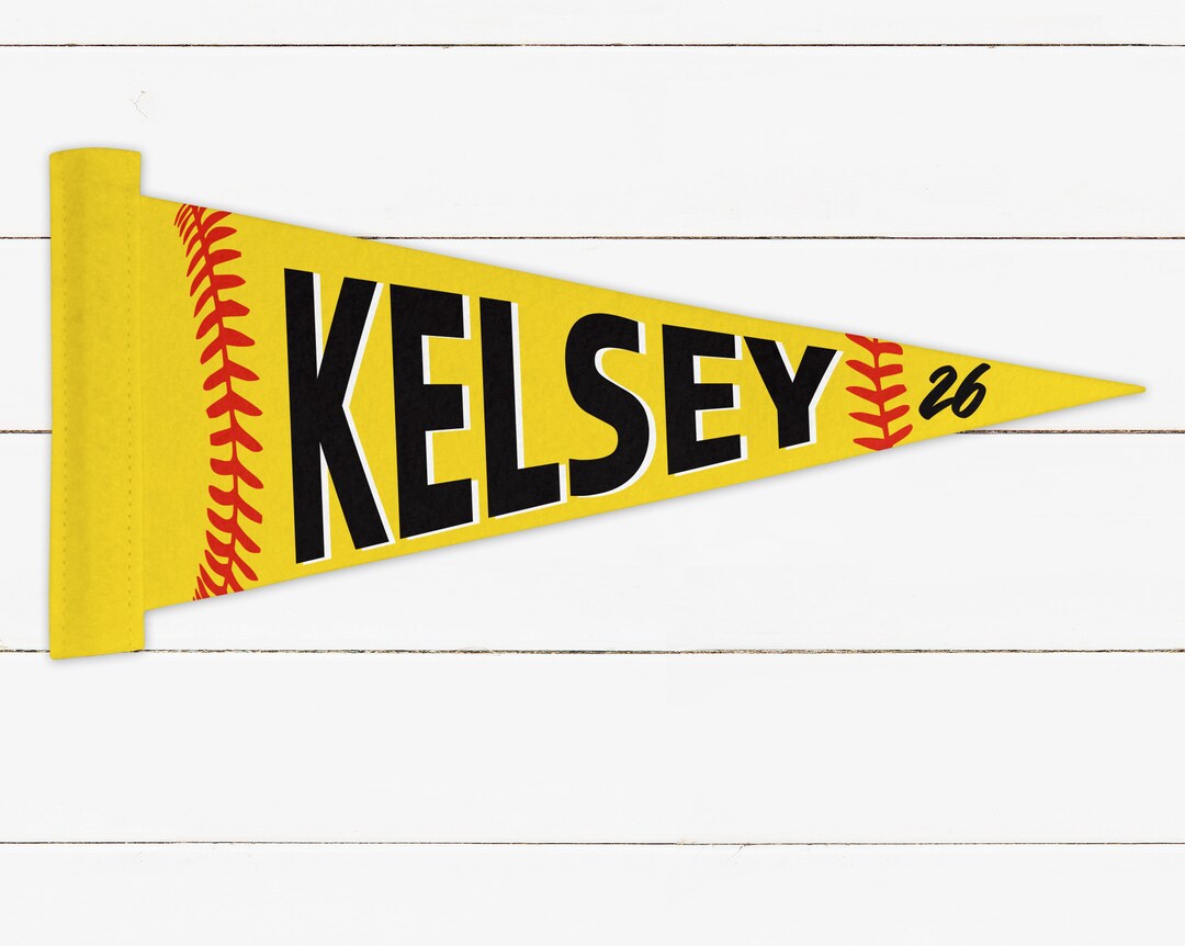 Custom Softball Felt Pennant: Personalized Name, Classic Design - Etsy