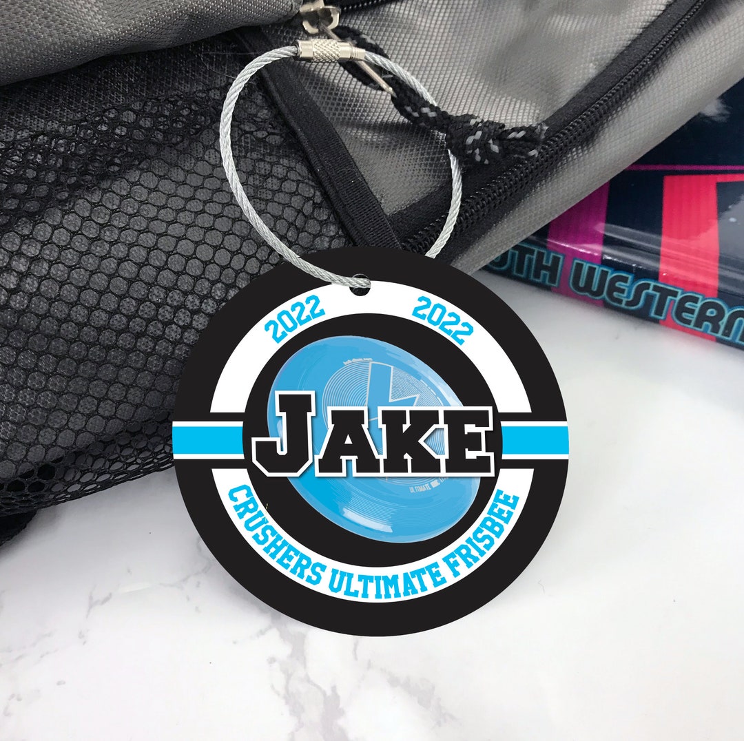 Personalized Ultimate Frisbee Bag Tag: Aluminum Ball Design - Etsy