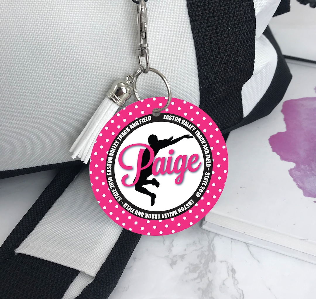 Long Jump Bag Tag, Track and Field Gift, Aluminum Bag Tag, Personalized ...
