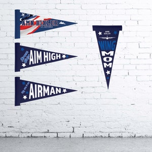 Air Force Airman Felt Pennant, Custom Name Felt Pennant, Original ...