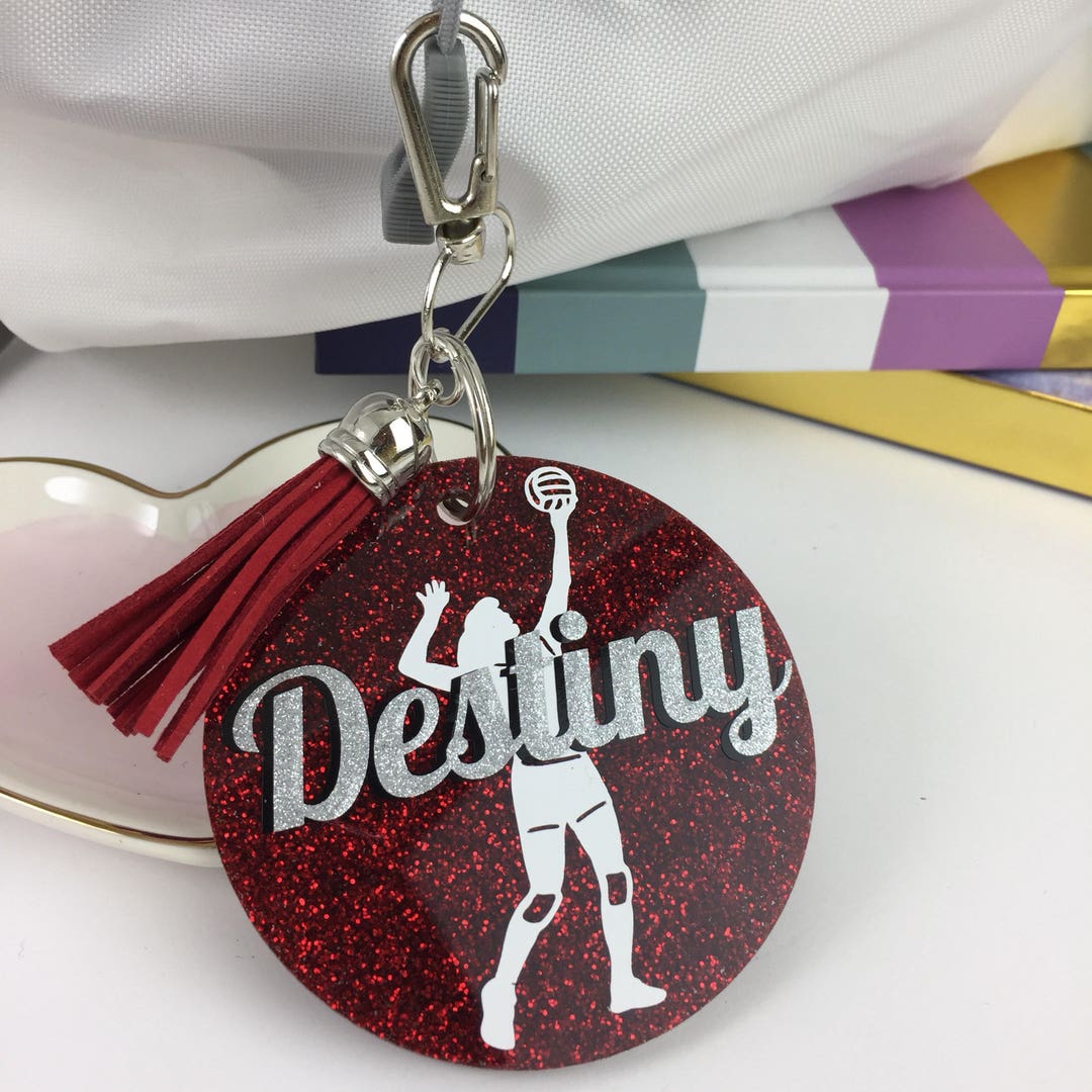 Volleyball Girl Glitter Bag Tag, Personalized Bag Tag, Volleyball Gift ...