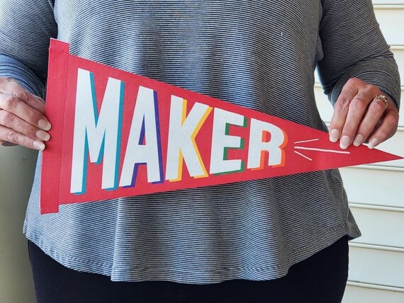 Custom Name Felt Pennant maker design | Etsy