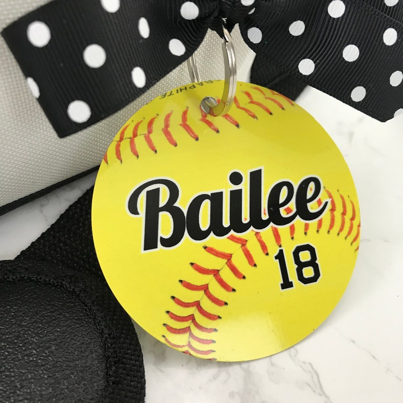 Softball Bag Tag Two Sided Aluminum Bag Tag Softball Gifts - Etsy