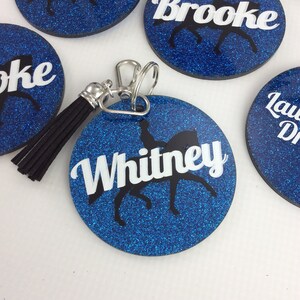 Dressage Equestrian Rider, Glitter Bag Tag, Personalized Bag Tag ...