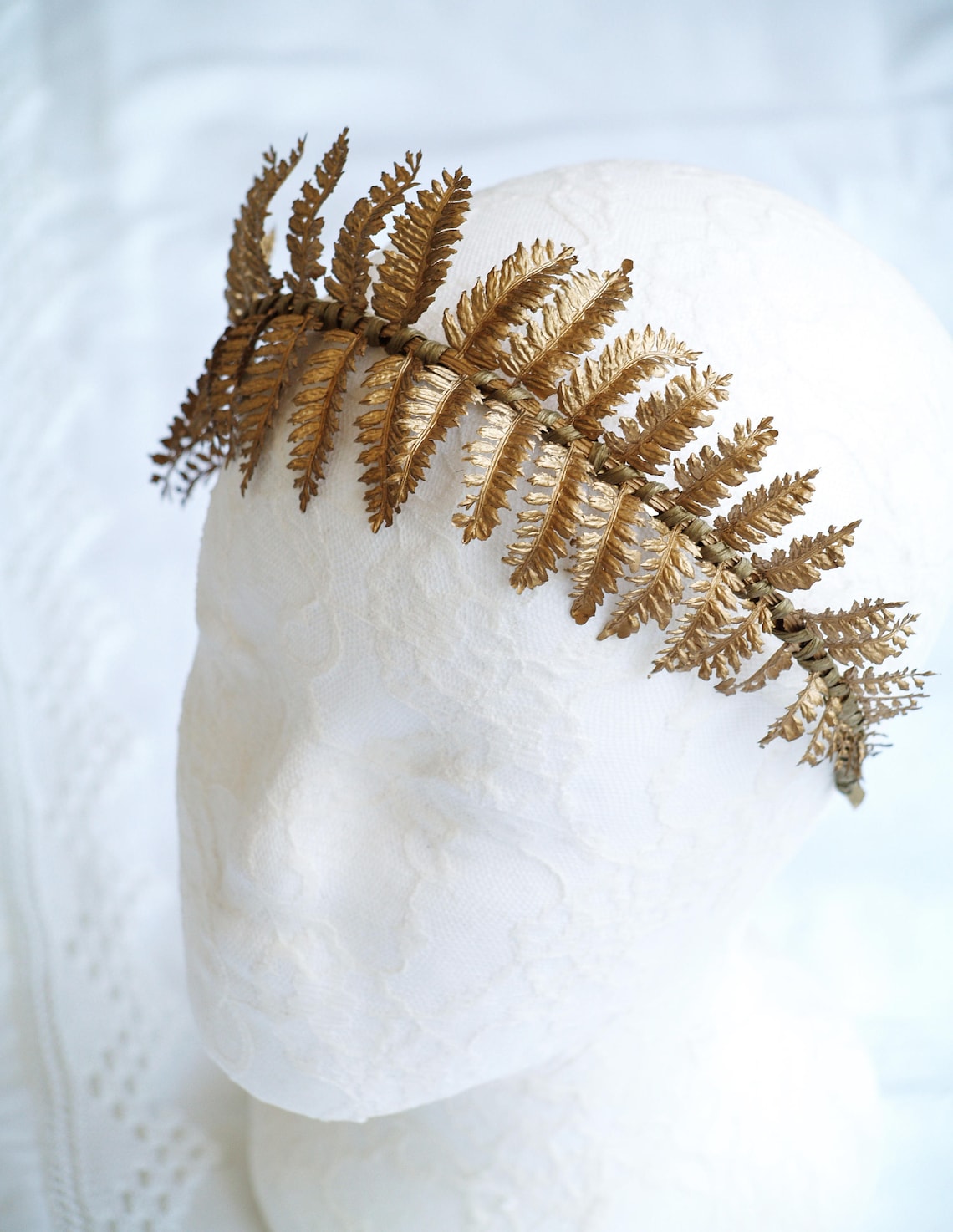 Leaf headband Fern headpiece Floral crown Gold leaf crown | Etsy