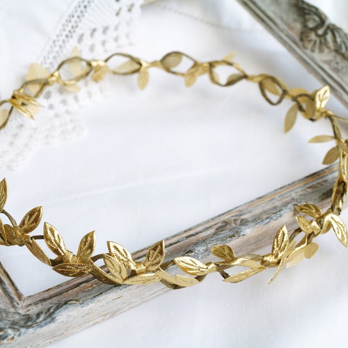 Gold Leaf Crown Halo Crown Greece Headband Greek Goddess - Etsy