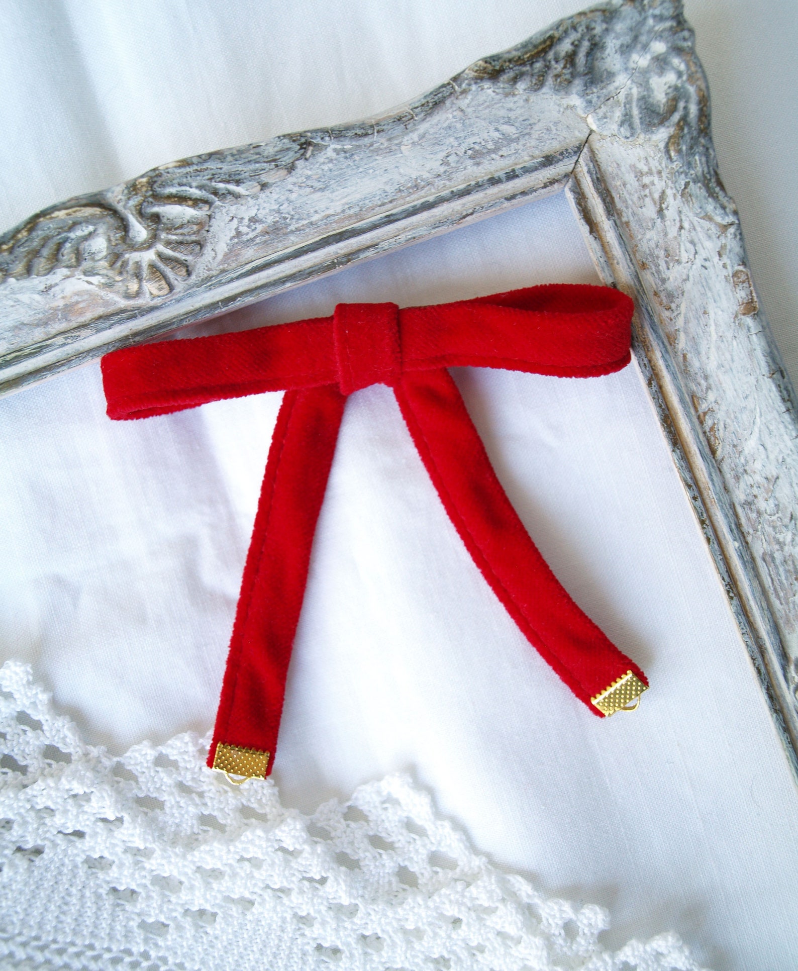 Red Velvet Bow Brooch Vintage Velvet Bow Tie Women Bow Tie - Etsy