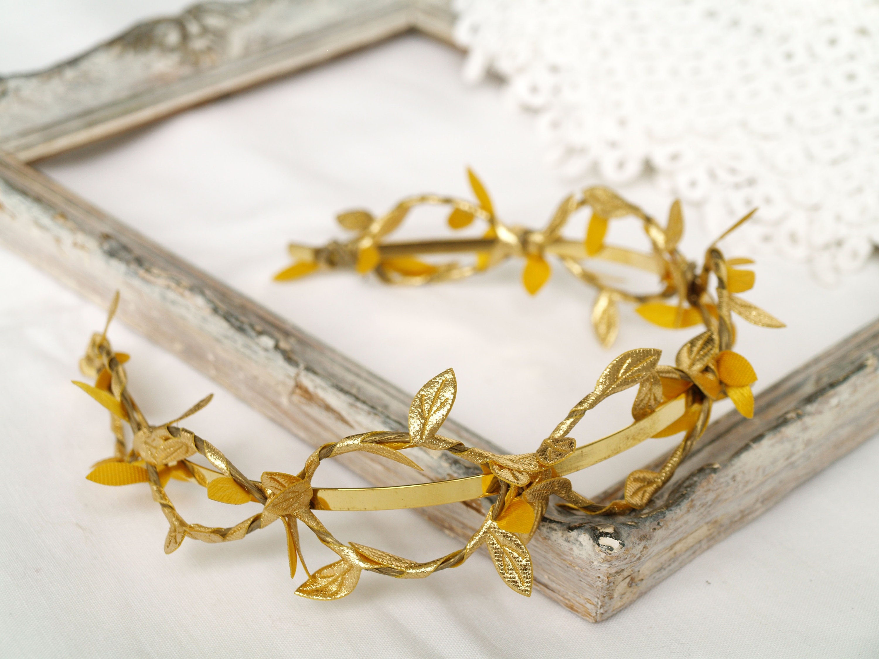 Gold Leaf Crown Leaf Crown Bridal Crown Greece Headband | Etsy