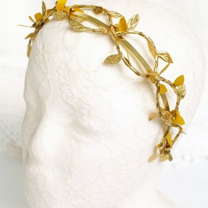 Gold Leaf Crown, Leaf Crown, Bridal Crown, Greece Headband, Wedding ...