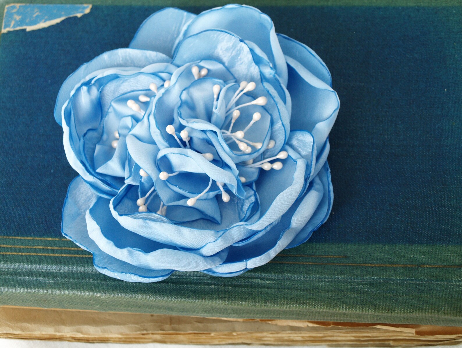 Light Blue Flower Brooch Blue Flower Hair Accessory - Etsy