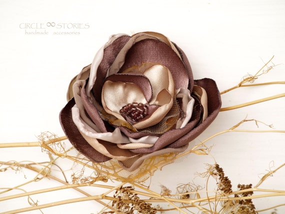 Beige Brown Flower Brooch Fall Brooch Corsage Flower Pin Flower Hair Clip Cocktail Pin Broach Gift for Mother Autumn Wedding Prom Etsy UK