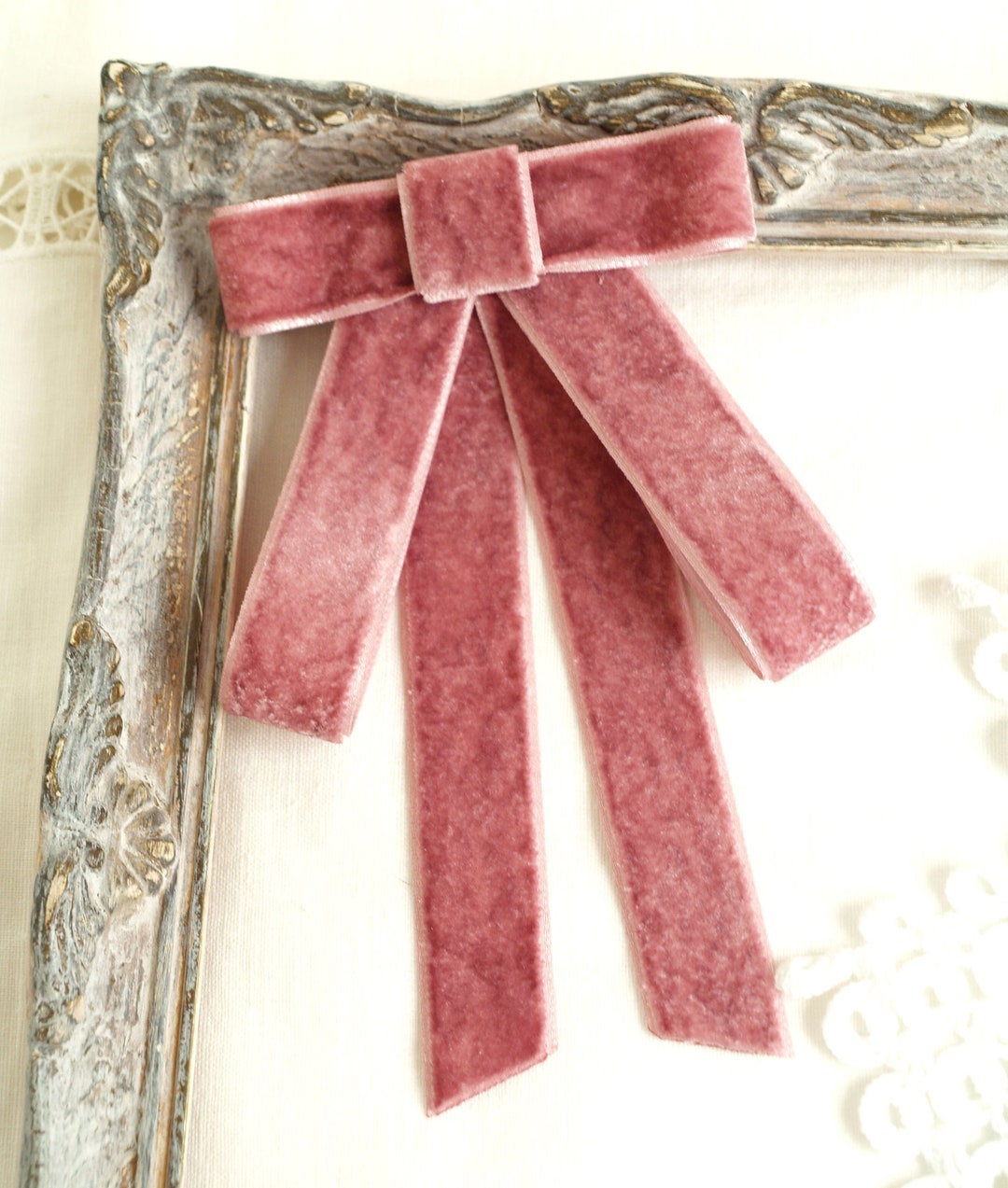 Velvet Bowtie Girls, Dust Pink Mauve Bow Tie Brooch, Womens Neck Bow ...