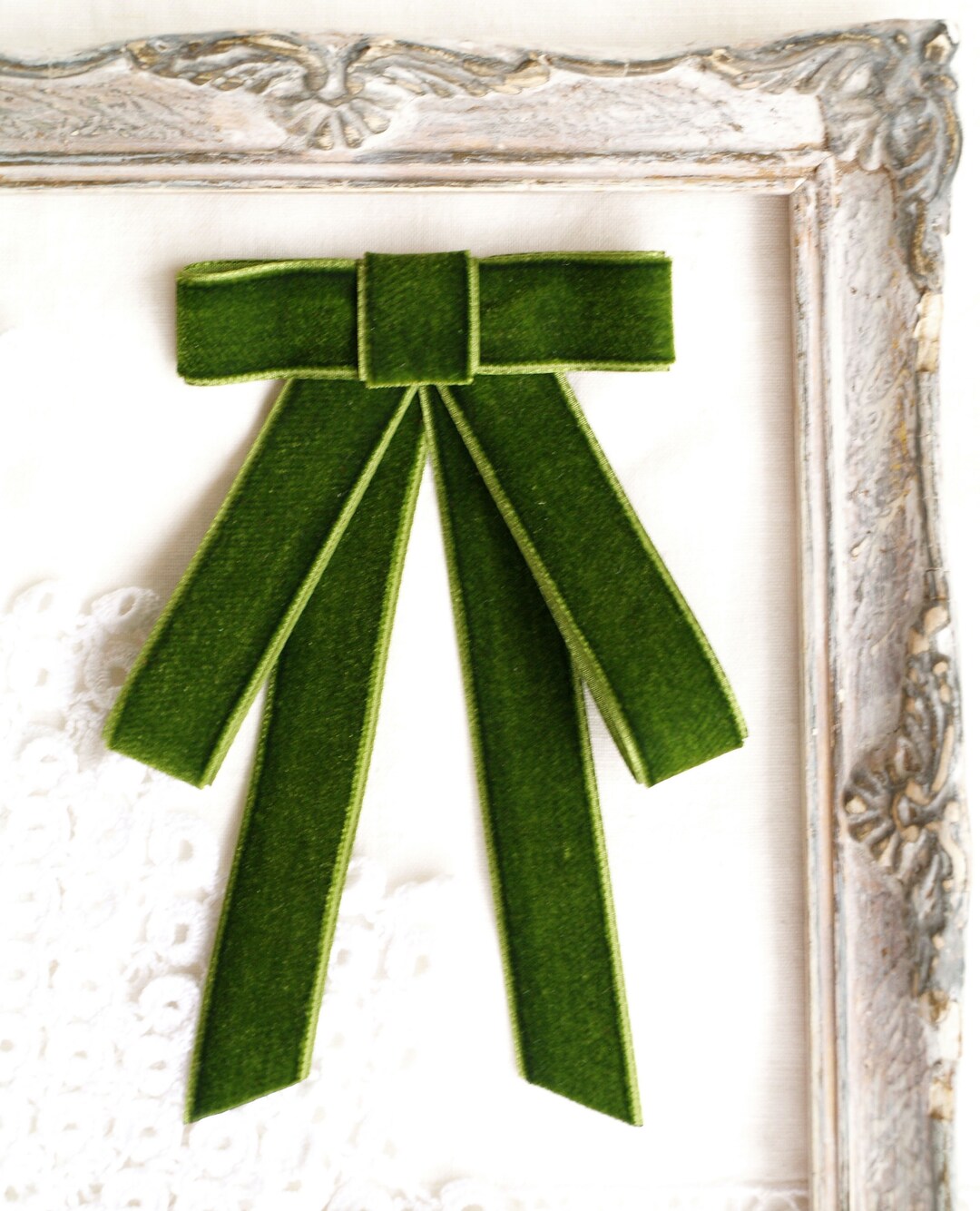 Moss Green Bow Brooch Tie or Hair Barrette Ladies Neck Tie - Etsy