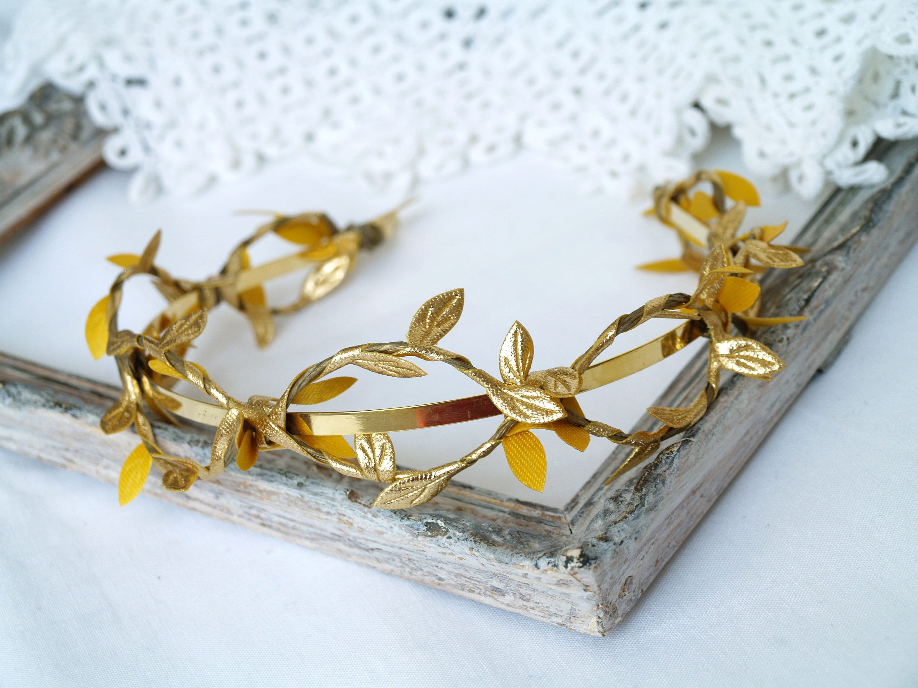 Gold Leaf Crown Leaf Crown Bridal Crown Greece Headband | Etsy