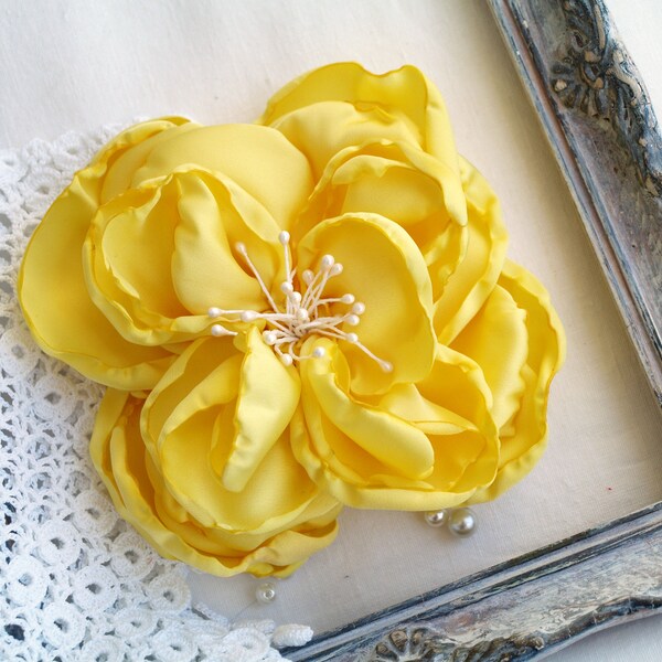 Yellow Rose Pin - Etsy