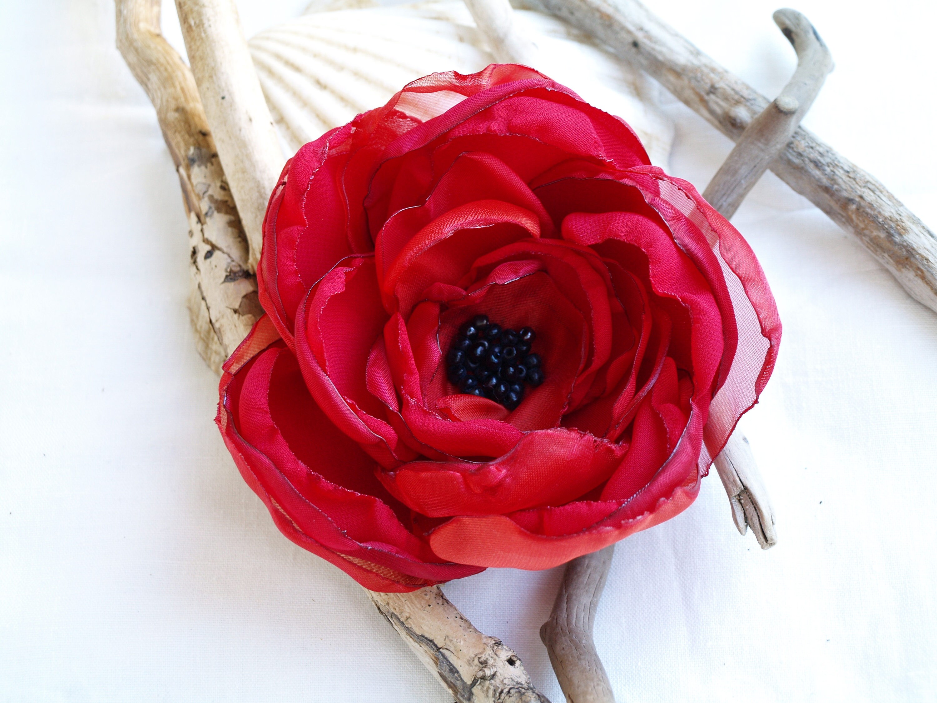 Large Red Flower Fascinator Red Rose Head Piece Flower - Etsy UK