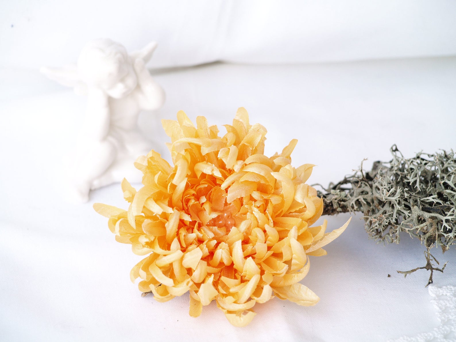 Yellow Flower Brooch Floral Corsage Broach Silk Chrysanthemum - Etsy