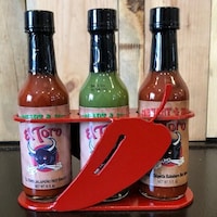 Hot Sauce Display Caddy Holds 3 Bottles of Hot Sauce With Chili Peppers ...