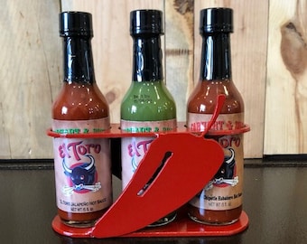 Hot Sauce Display Stand Holds 12 Bottles of Hot Sauce With | Etsy