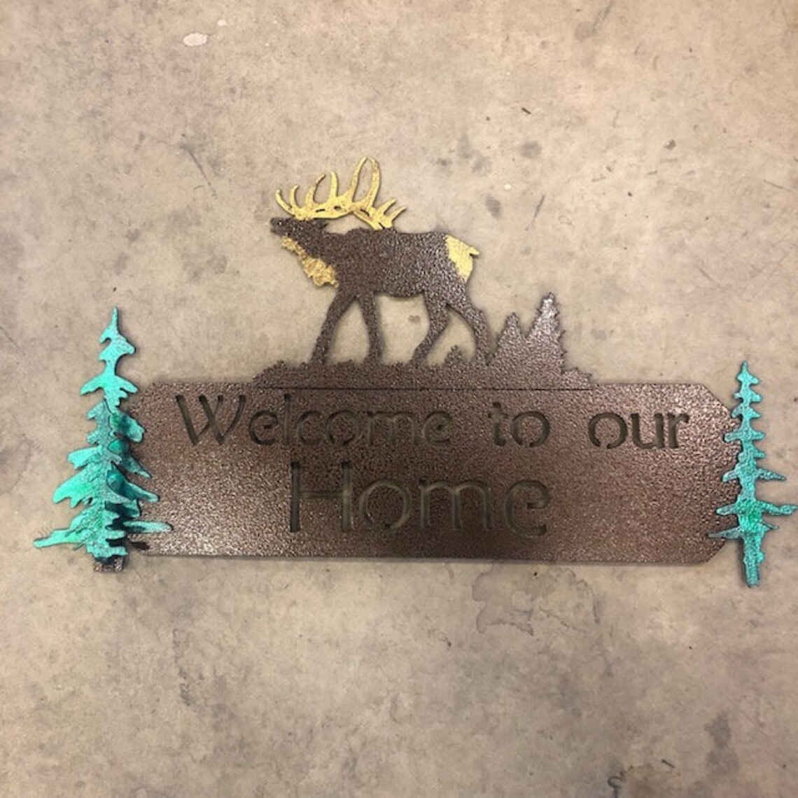 Elk "welcome to Our Home" Sign Welcome Sign Elk Welcome Sign 3D Sign - Etsy