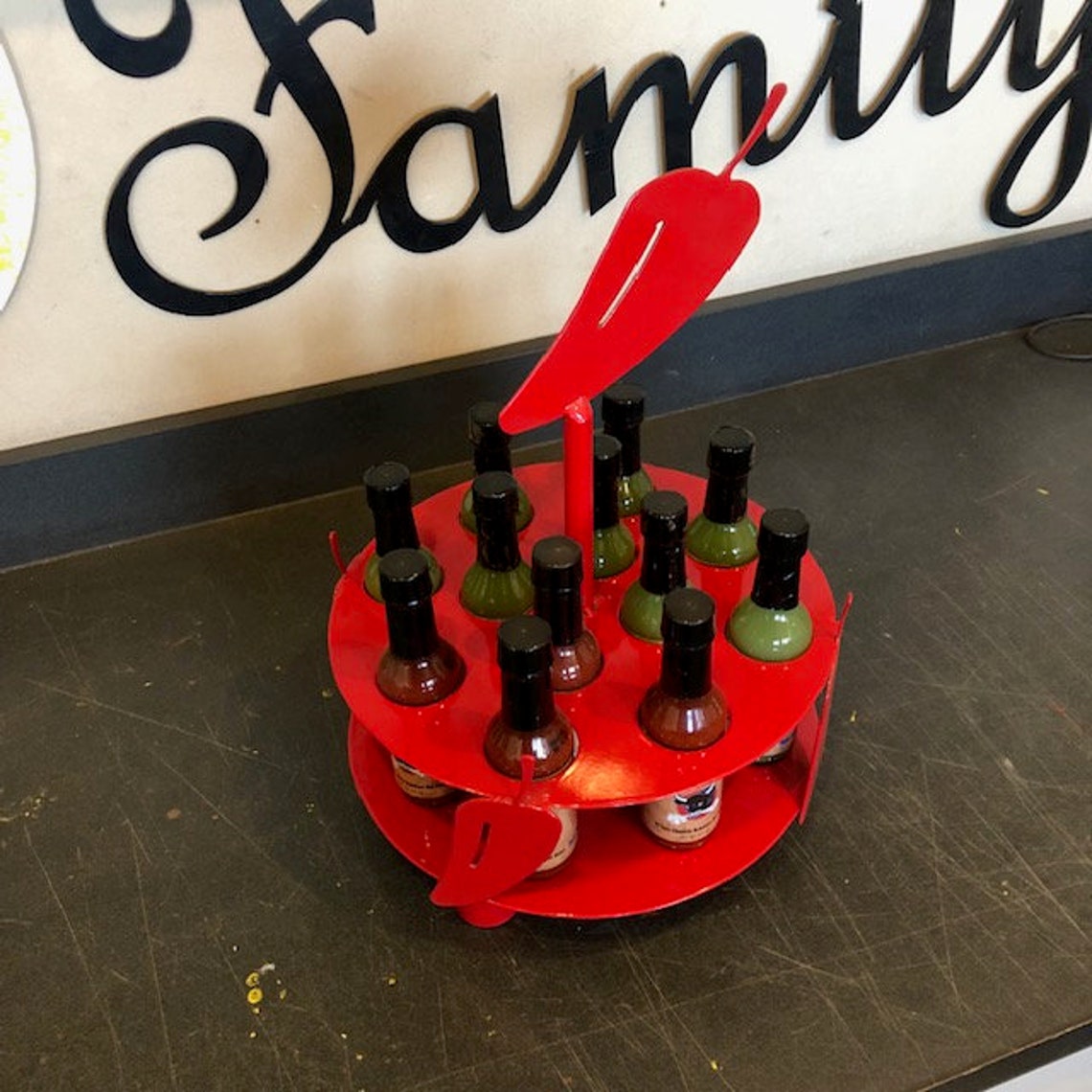 Hot Sauce Display Stand Holds 12 Bottles of Hot Sauce With | Etsy