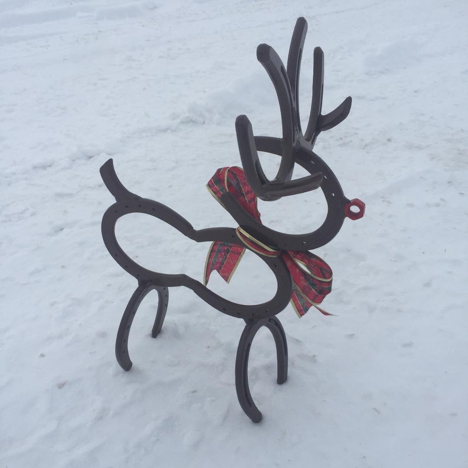 Horseshoe Reindeer Christmas Horse Shoe Reindeer Made Out of - Etsy