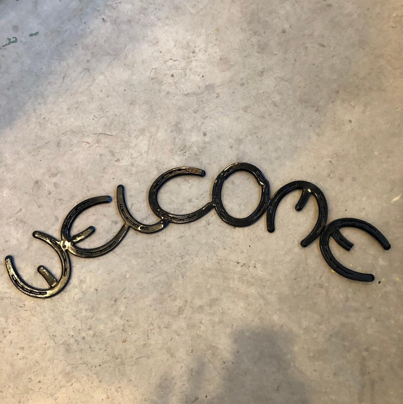 Horseshoe Welcome Sign Made From Genuine Horseshoes - Etsy