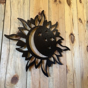 Sun and Moon With Stars Metal Sign Galactic Art - Etsy