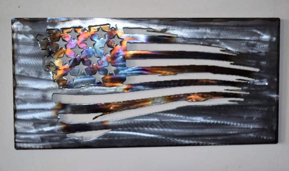 American Flag Metal Sign Distressed US Flag United States - Etsy