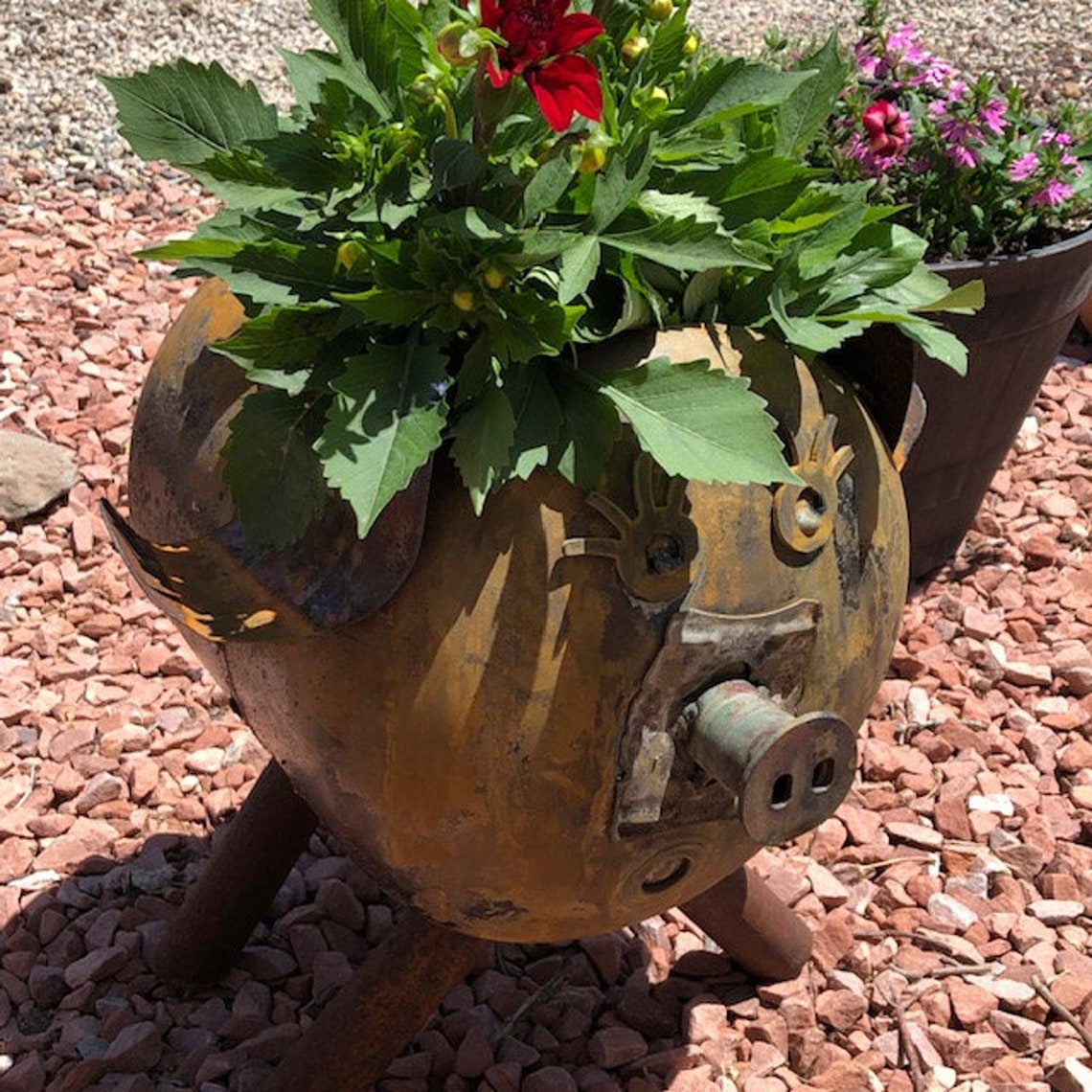 Propane Tank Pig Planter Metal Art Pig Planter Made Form Upcycled ...