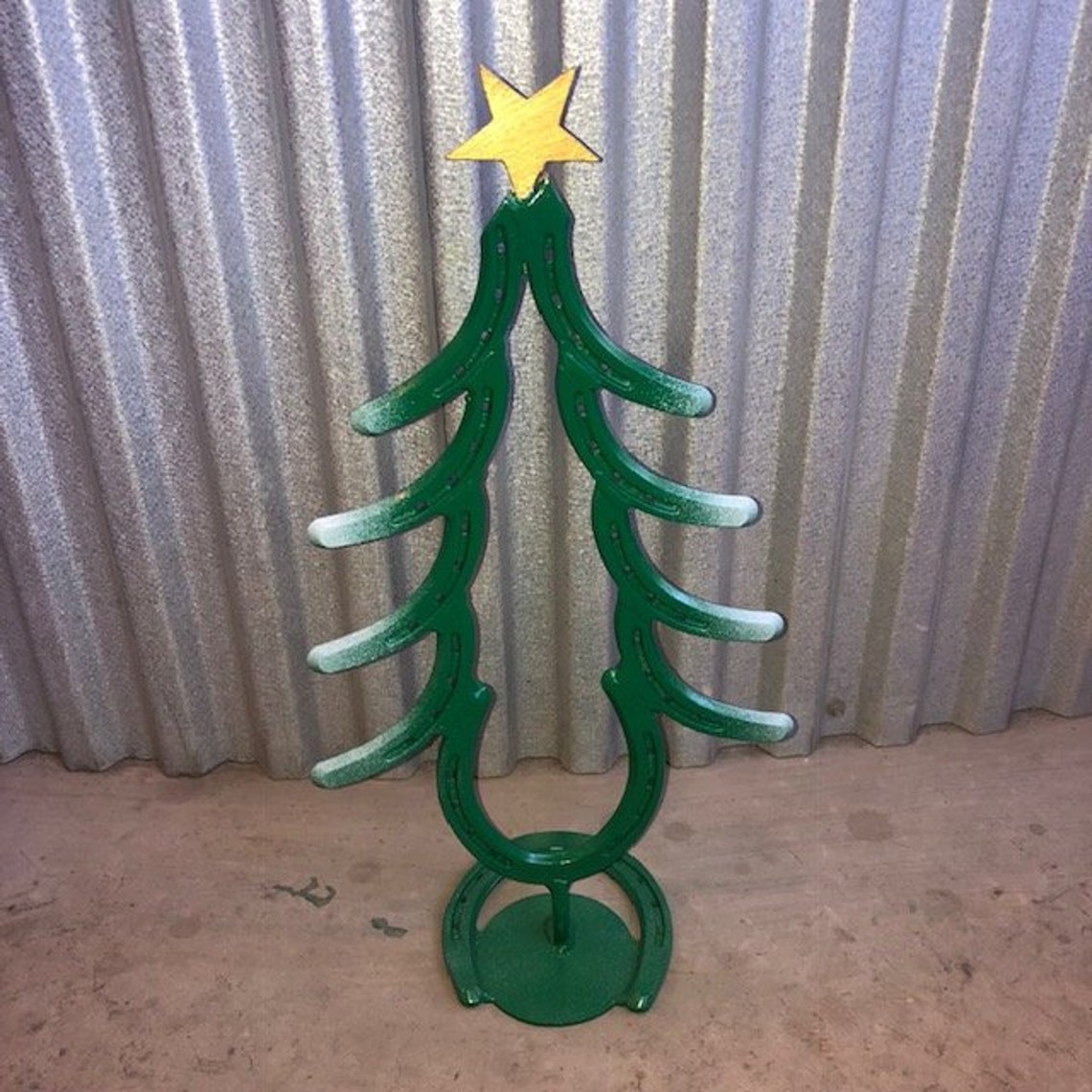 Horseshoe Christmas Tree Made From Authentic Horseshoes Cowboy - Etsy