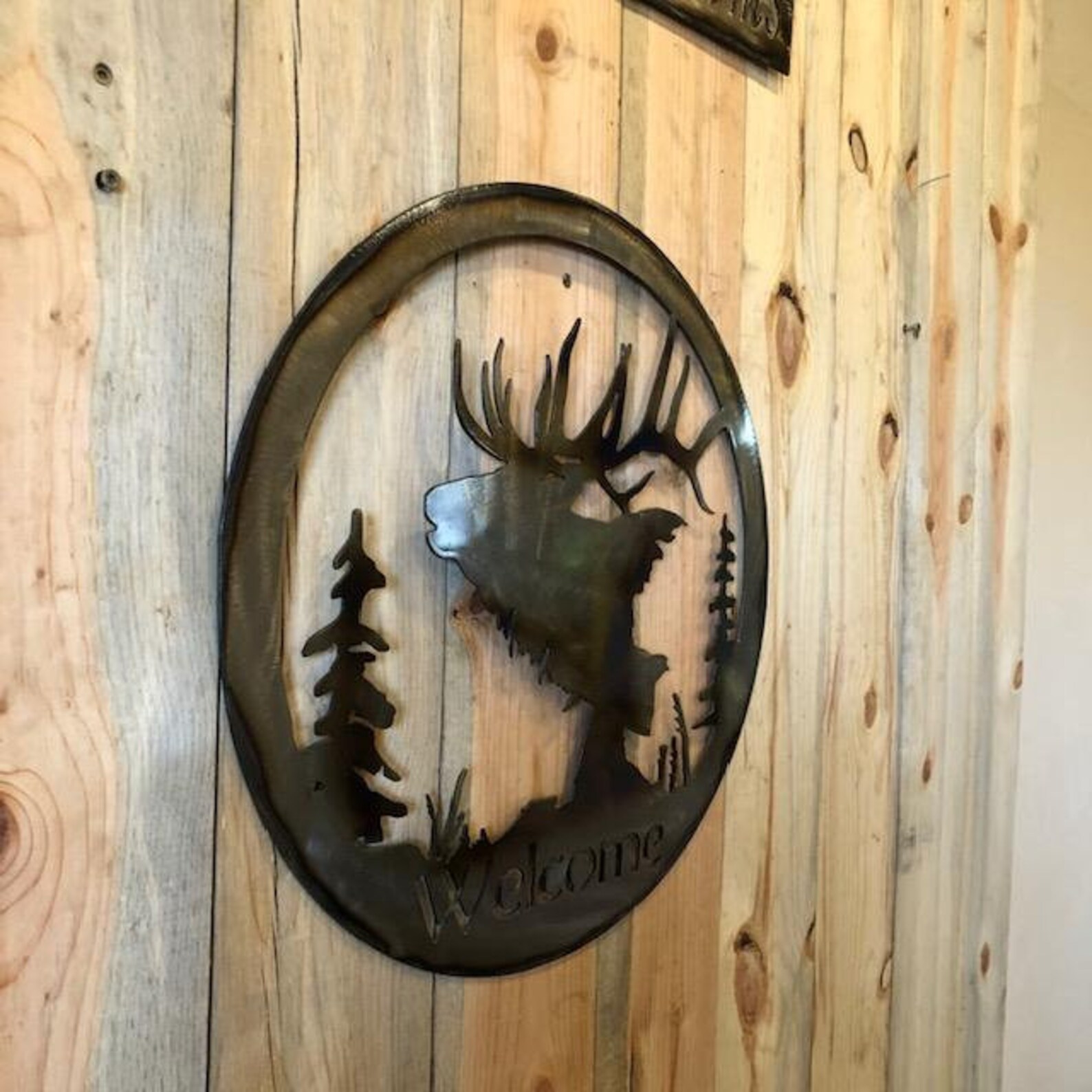 Metal Elk Head Welcome Sign - Etsy