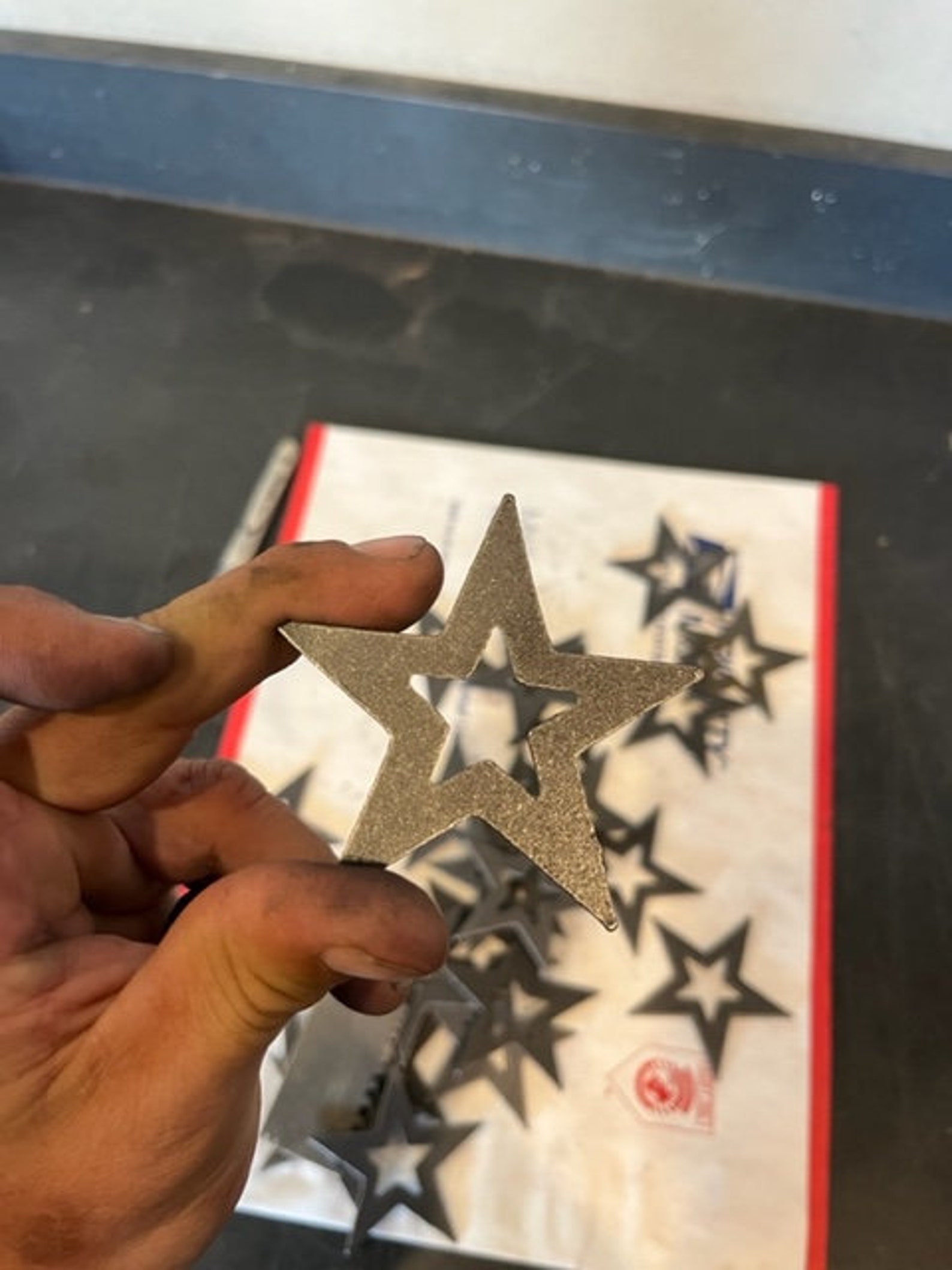 25 Decorative Steel Stars at a Time With a Center Star Cut Blank Craft ...