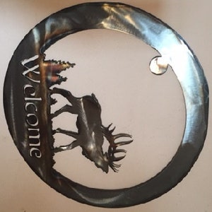Metal Bull Elk Welcome Sign - Etsy