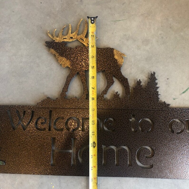 Elk "welcome to Our Home" Sign Welcome Sign Elk Welcome Sign 3D Sign - Etsy