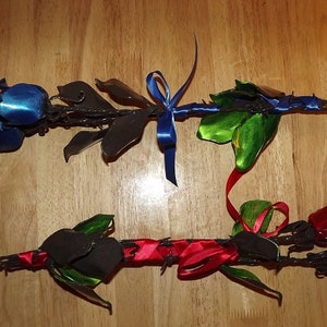 Steel Rose With Barbed Wire Stem Made From Recycled Metal and ...